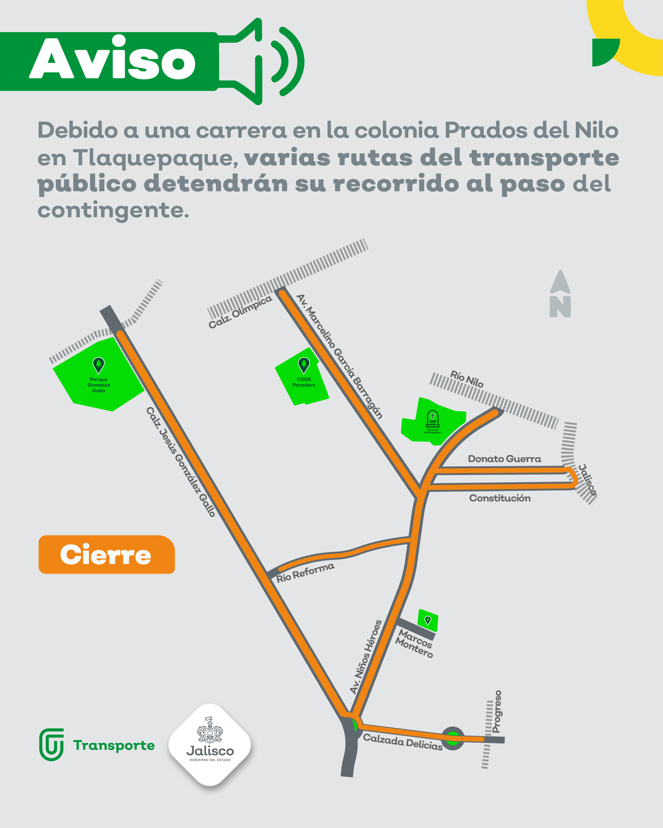 Debido a una carrera deportiva en Tlaquepaque, algunas rutas del transporte público detendrán ...